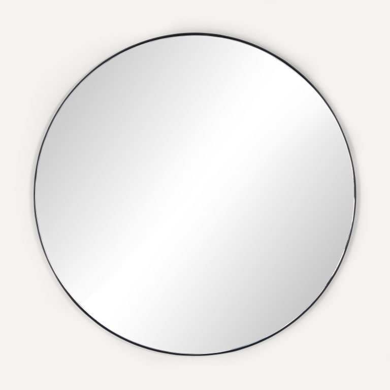 Miroir rond acier noir - Symbiose Boutique